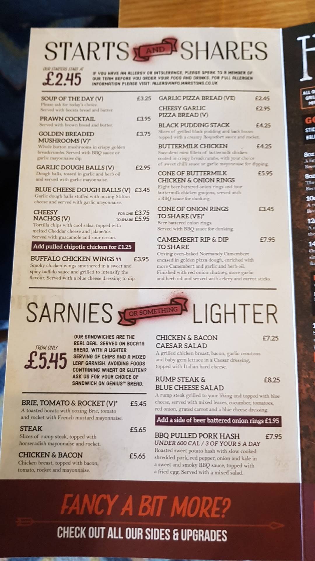 Menu at Hollybush pub & bar, Wolverhampton, 494 Penn Rd