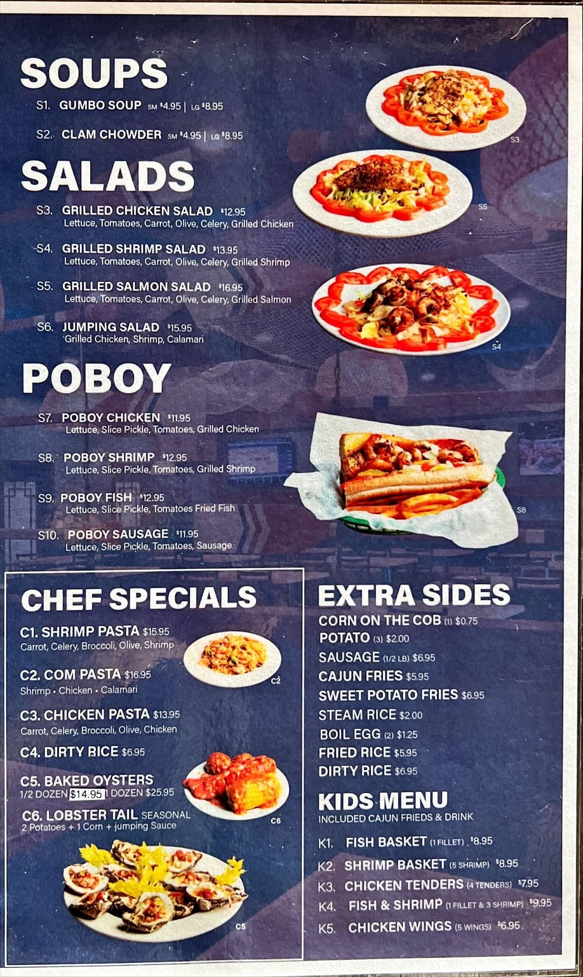 Menu at Jumping Crab Seafood & Bar, McAllen