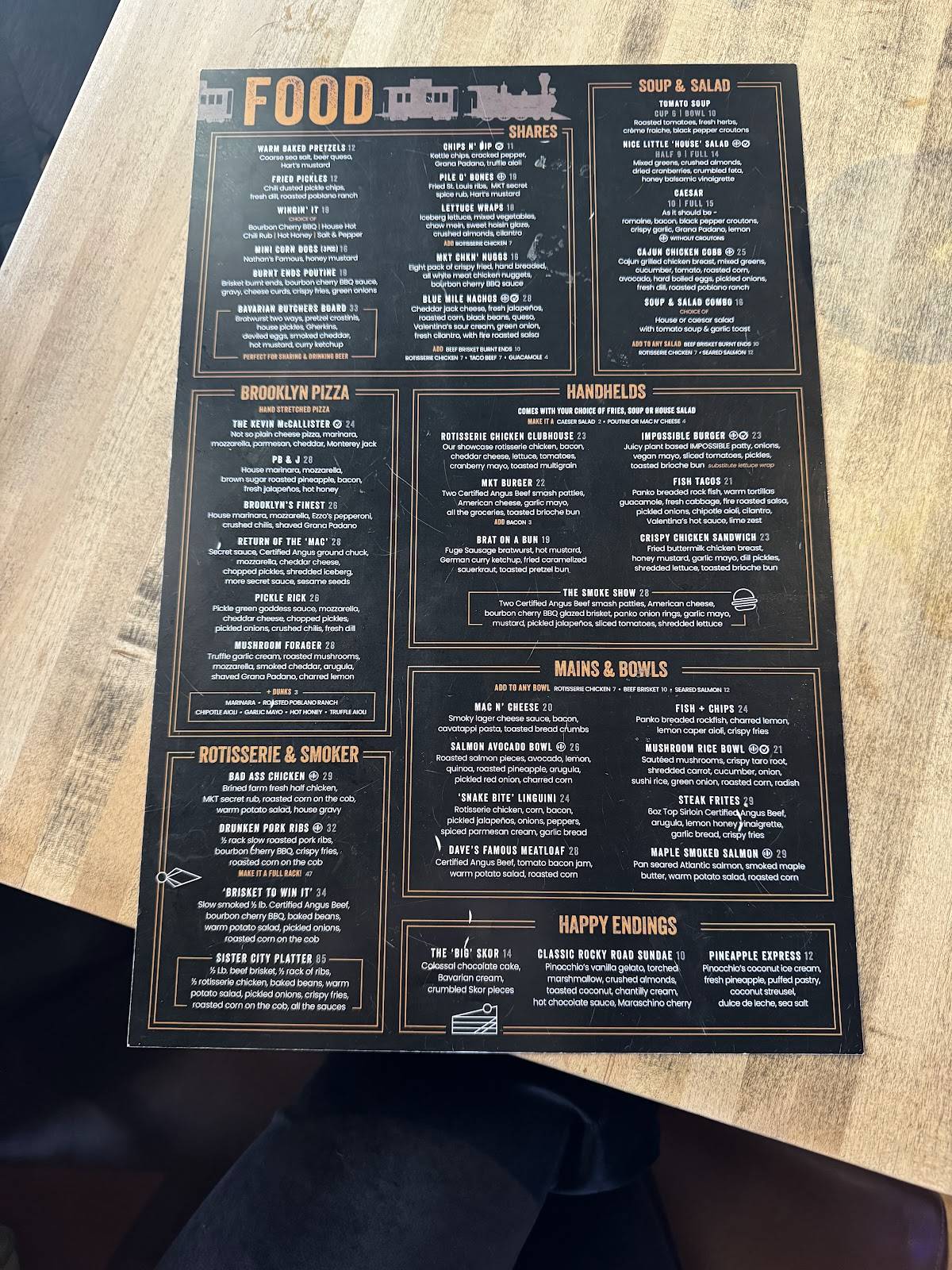 Menu at MKT Fresh Food Beer Market pub & bar, Edmonton, Gateway Blvd NW