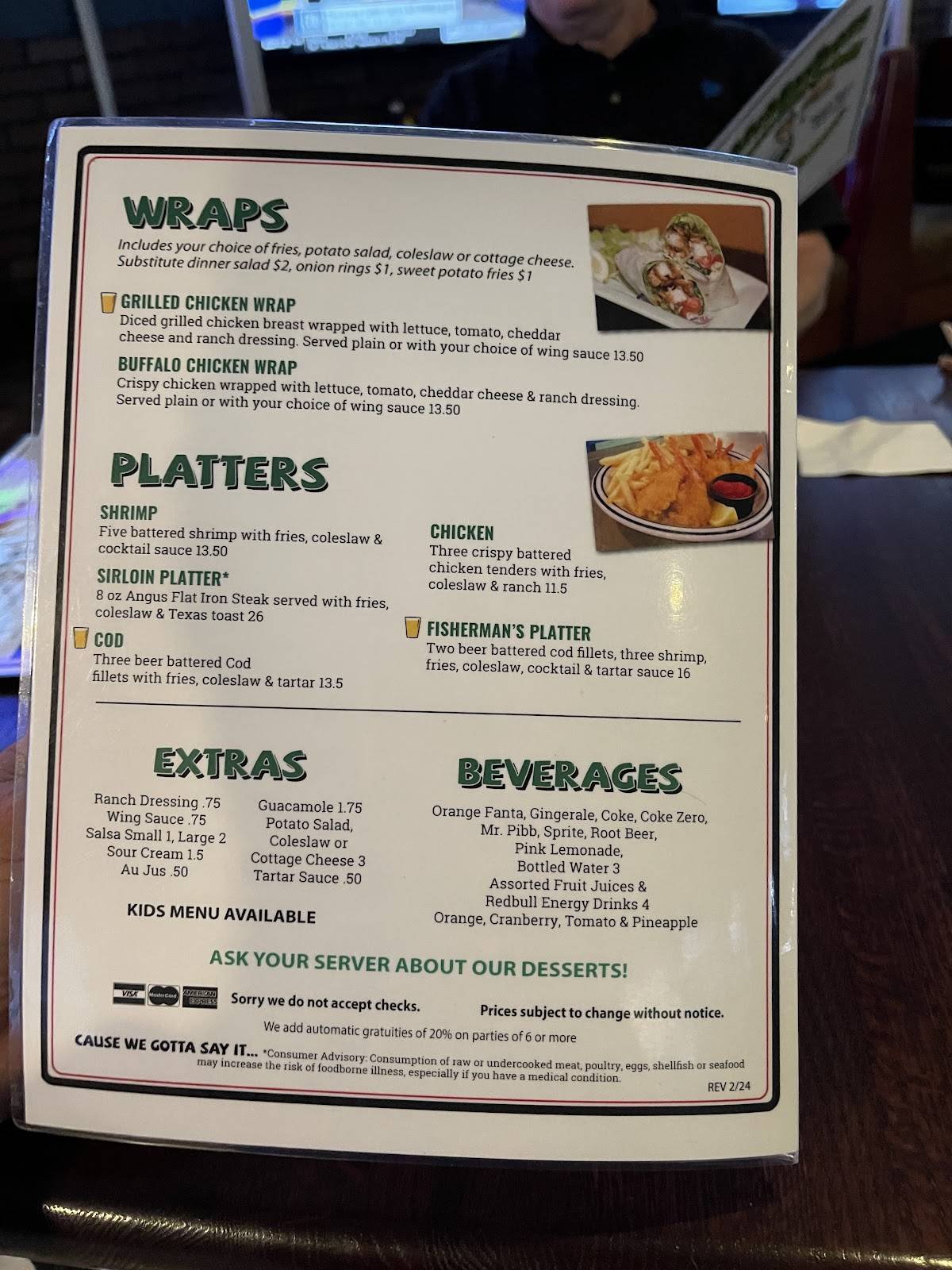 Menu at McMashers Sports Bar & Grill, Casa Grande