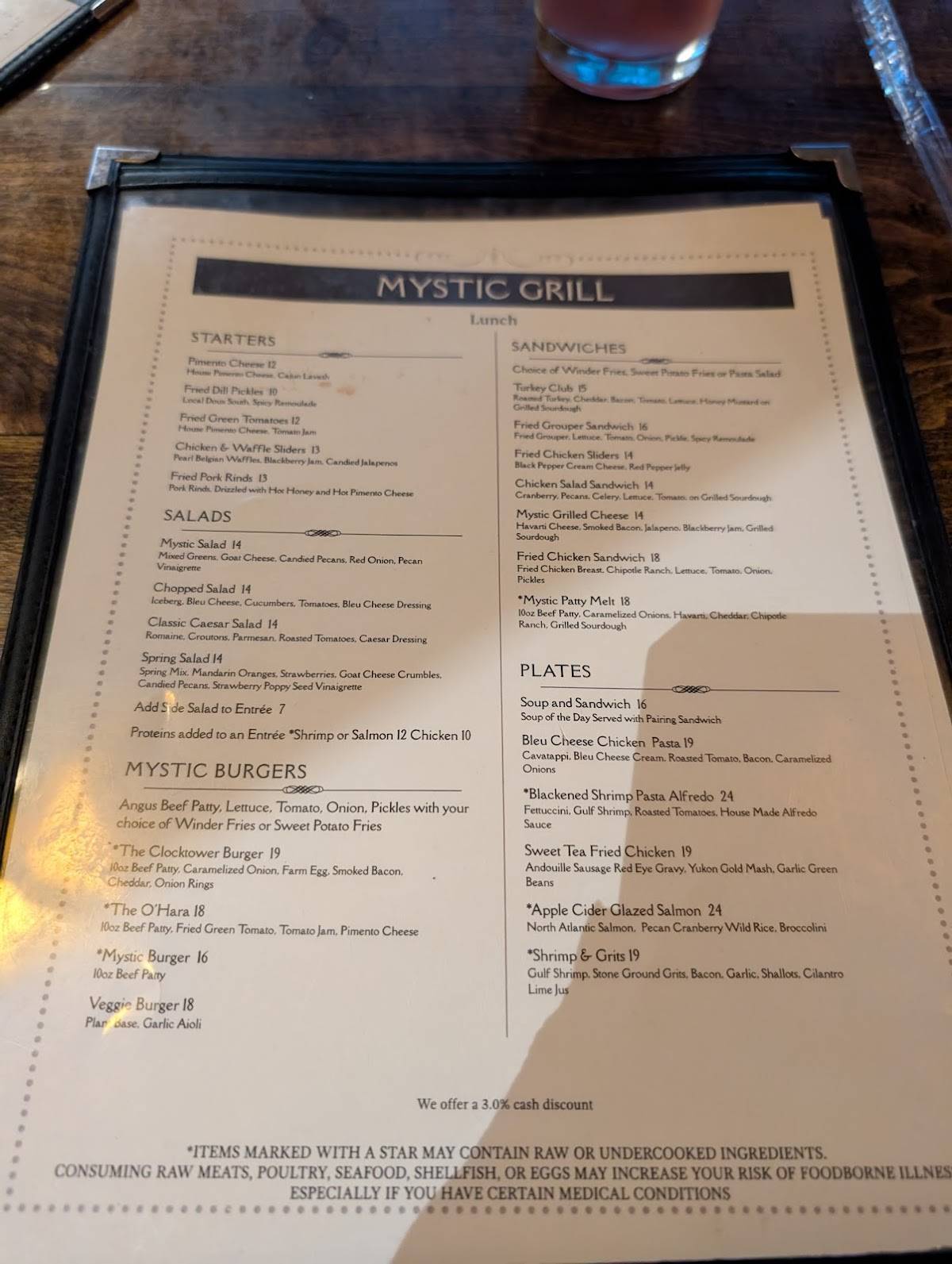 Menu at Mystic Grill pub & bar, Covington