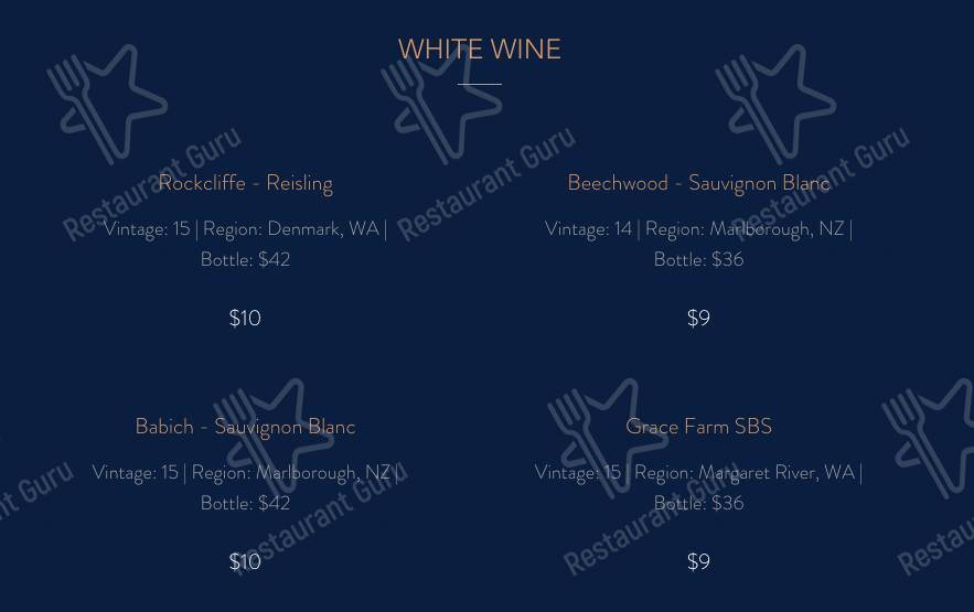 Menu at Percy Flint pub & bar, South Fremantle