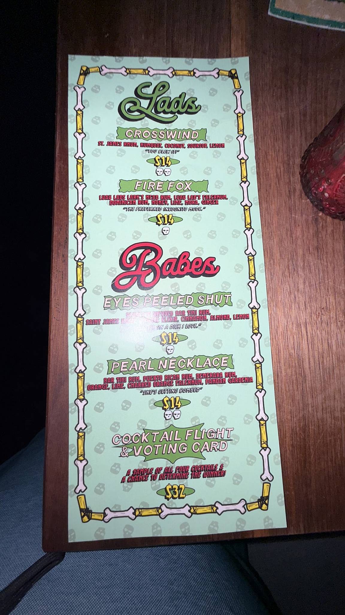 Menu at Permanent Vacation pub & bar, Maitland