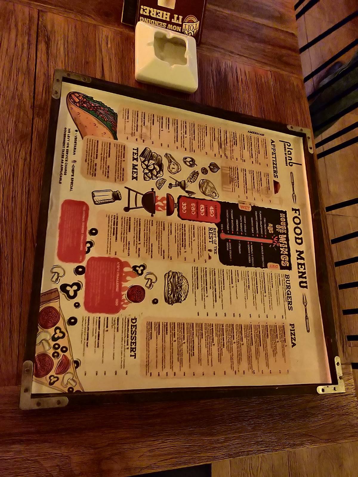 Menu at Plan B, Bengaluru, 13