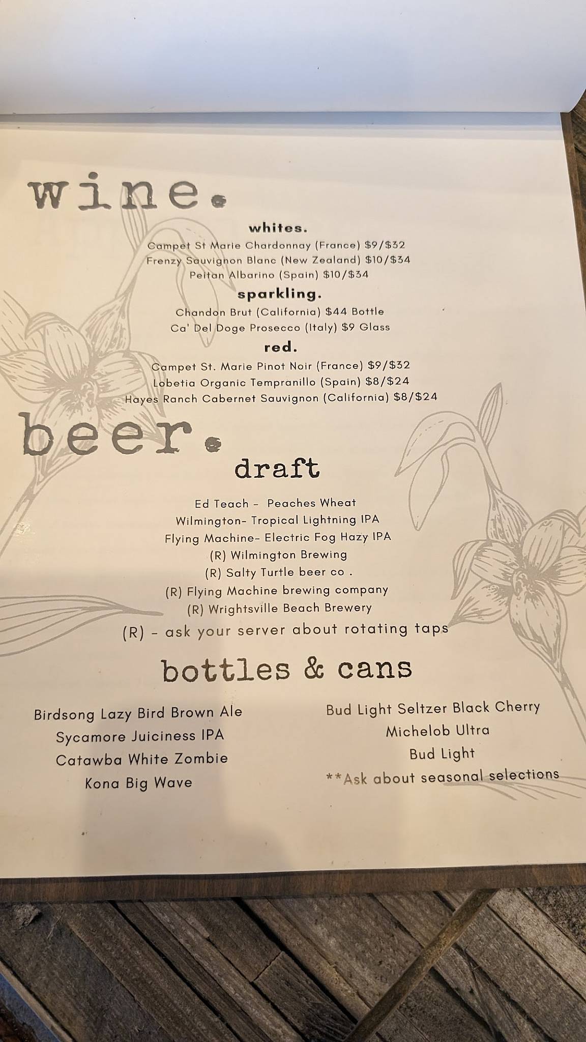 Menu at RUMCOW. pub & bar, Wilmington