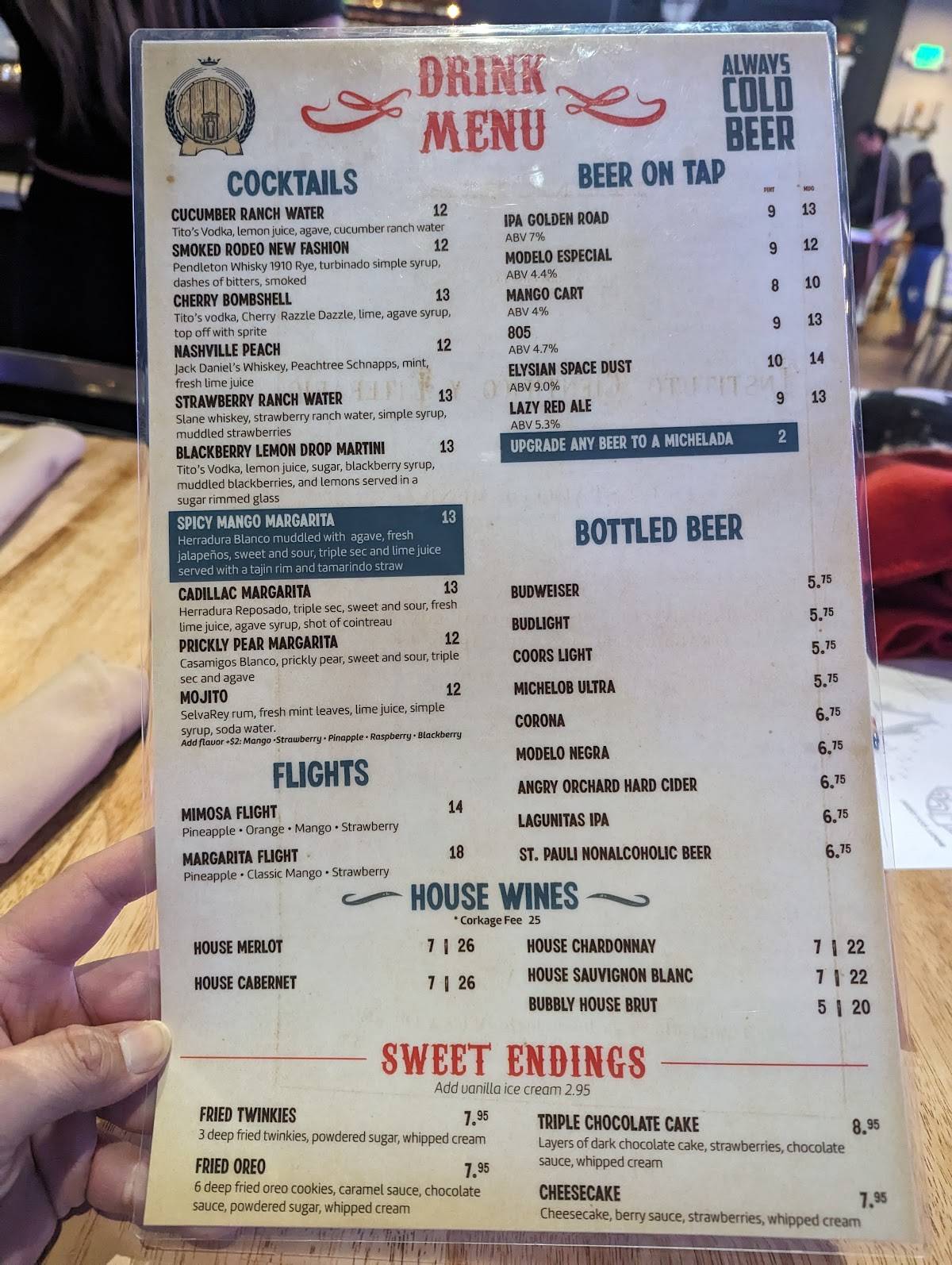 Menu at River Ranch Grill and Bar, Riverside