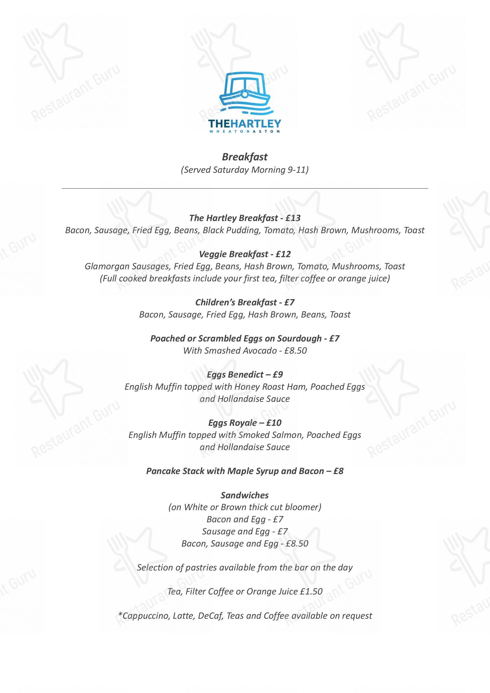 Menu at The Hartley pub & bar, Brewood