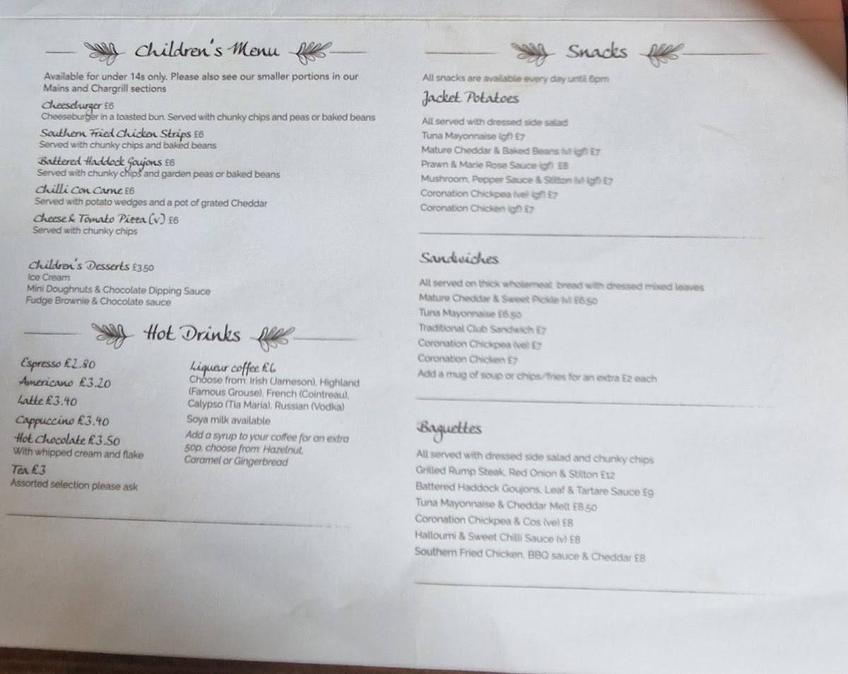 Menu at The Parr Arms pub & bar, Warrington, Grappenhall Ln