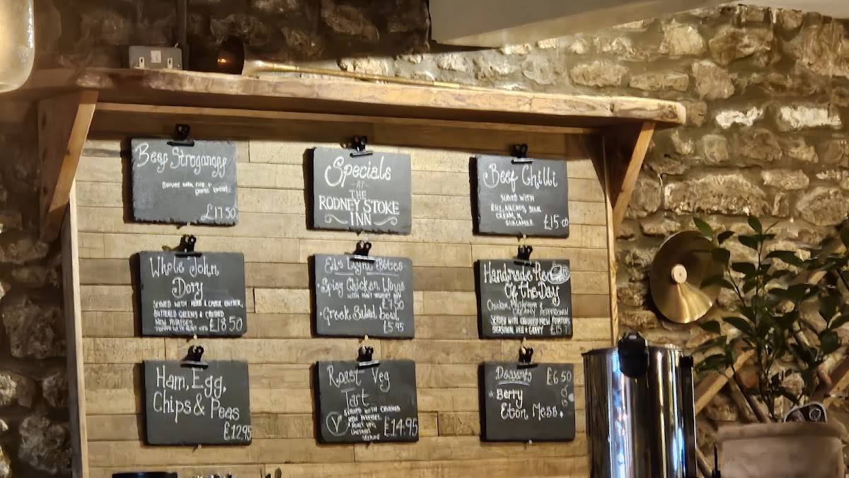 Menu at The Rodney Stoke Inn pub & bar, Rodney Stoke