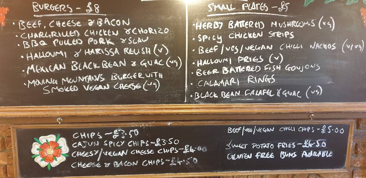 Menu at The Rose Tavern pub & bar, Norwich