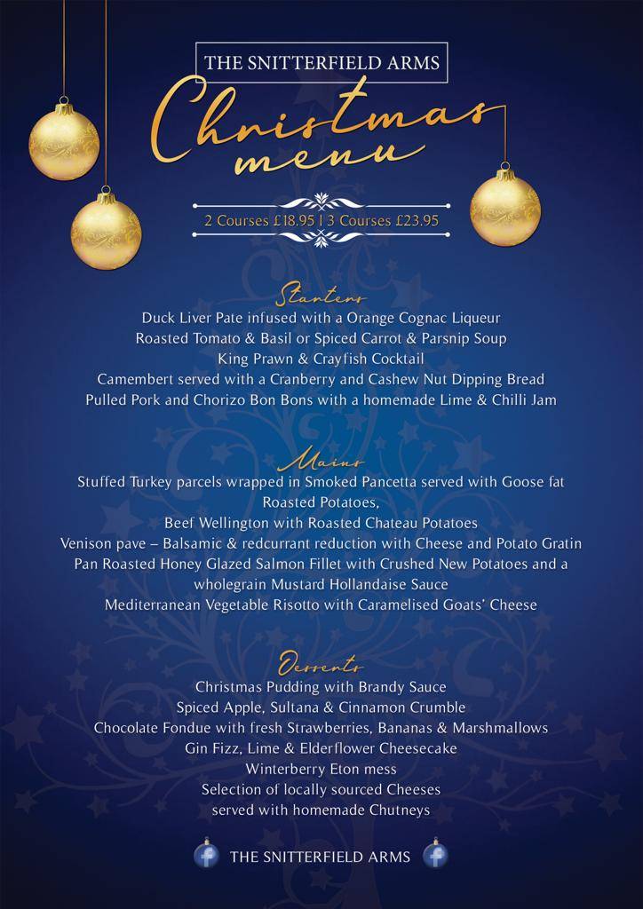 Menu at The Snitterfield Arms pub & bar, Stratford-upon-Avon
