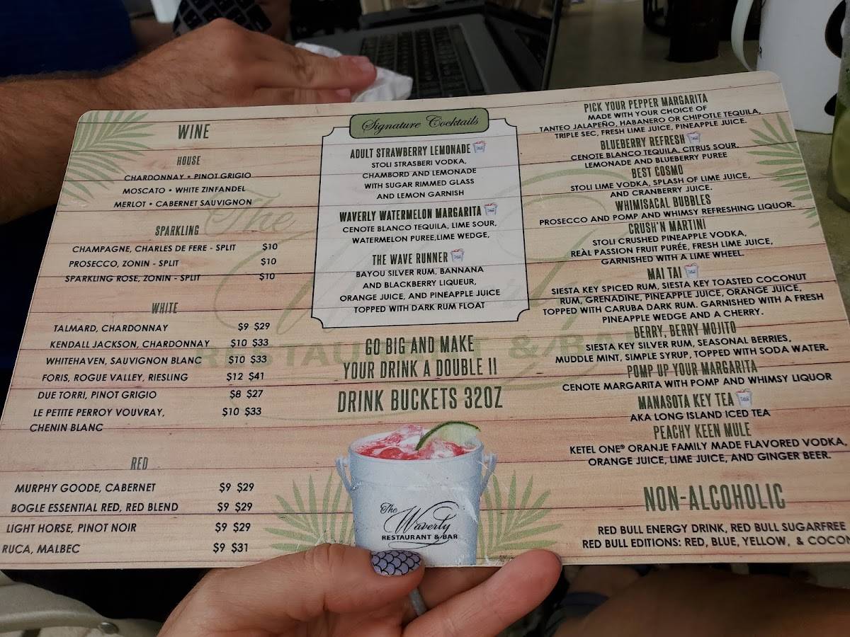 Menu at The Waverly Restaurant & Bar, Englewood