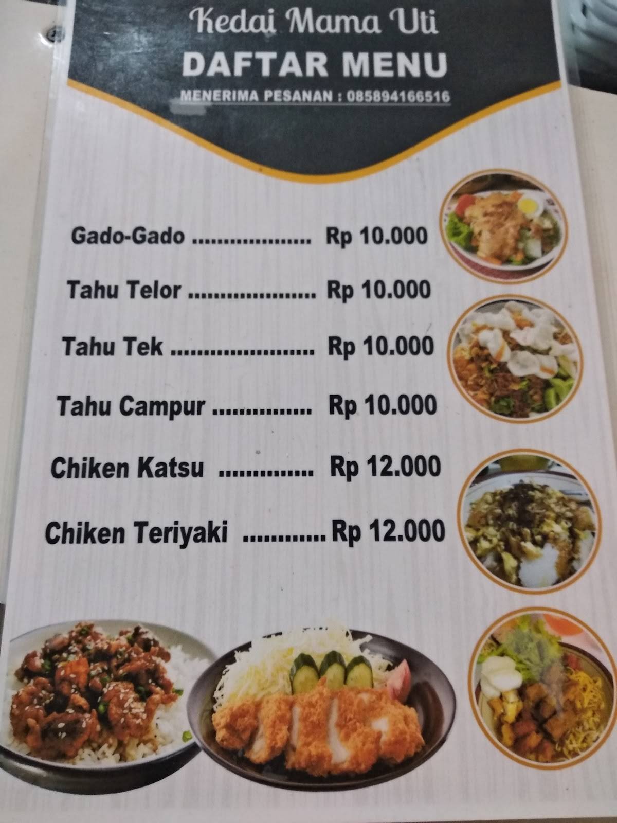 Menu at Pujasera Borneo Cozy restaurant, Indonesia
