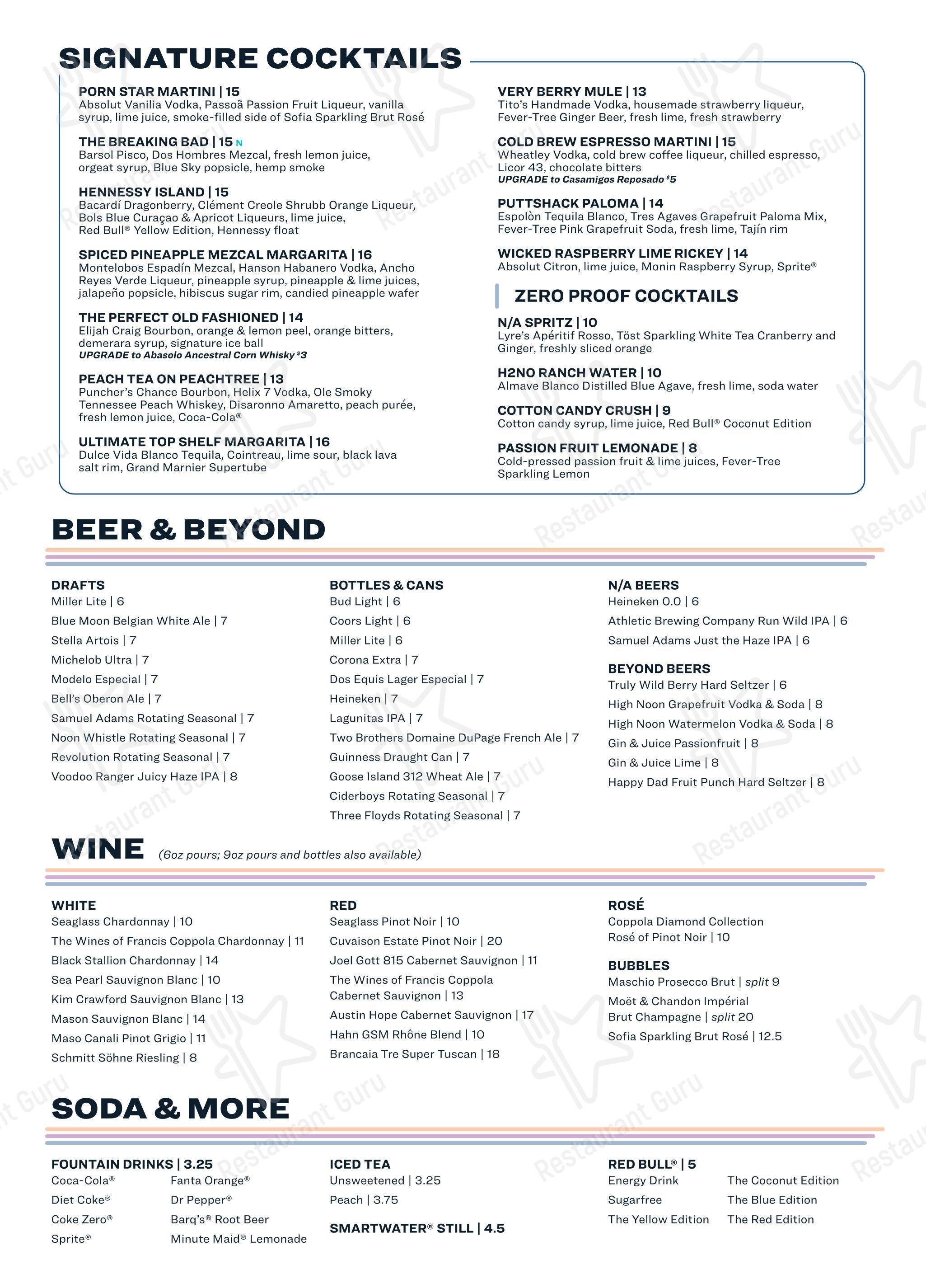 Carta del restaurante Puttshack - Atlanta, Atlanta