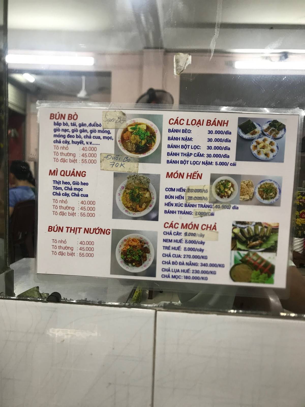 Menu at Quán Bún Bò Bà Hoa restaurant, Ho Chi Minh City, 64b Đường Số 2 ...