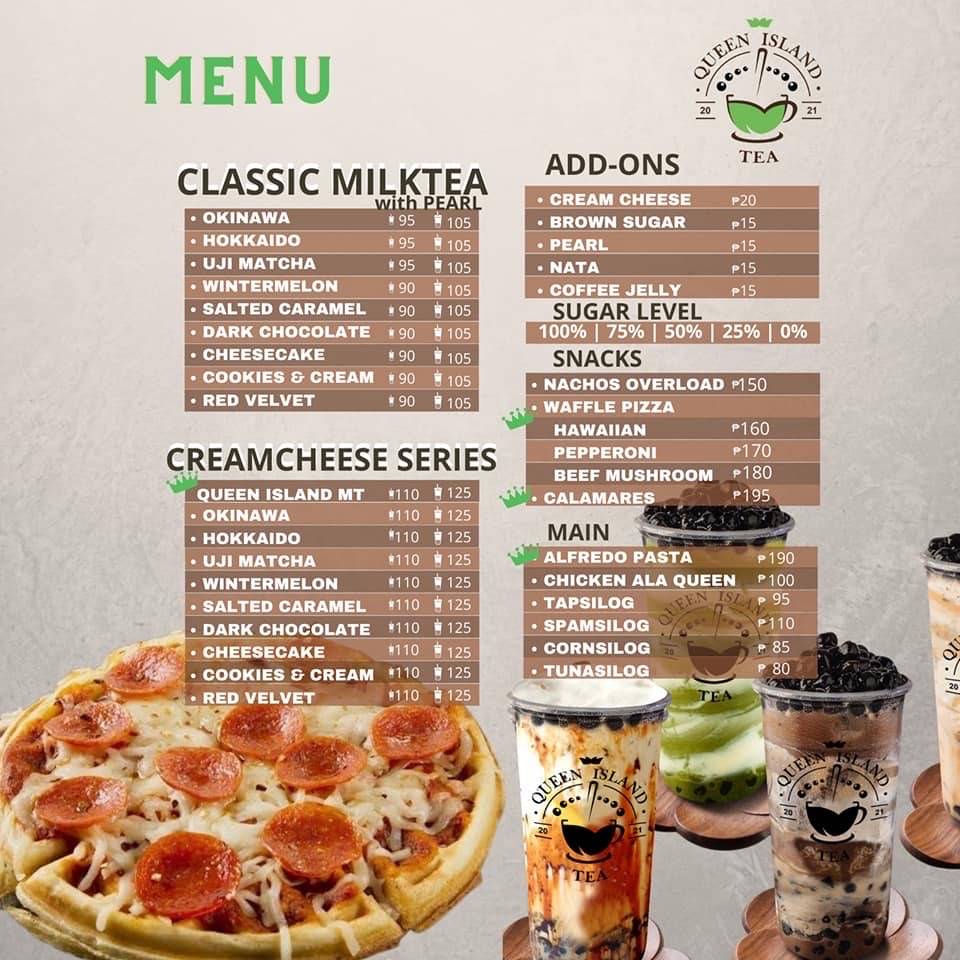 Menu at Queen Island Tea, Mandaue City