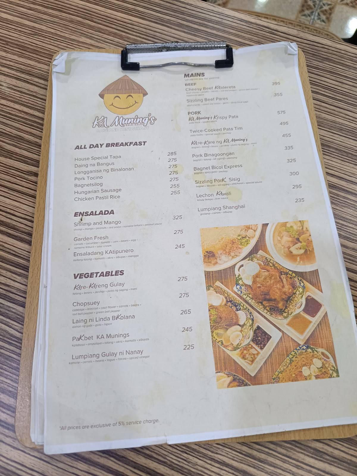 Menu at Ka Muning’s Halo-Halo Cafè & Restaurant, Quezon City