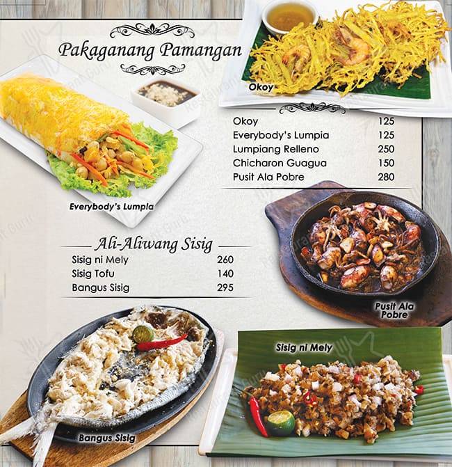 Menu at Mangan restaurant, Quezon City, Ortigas Ave