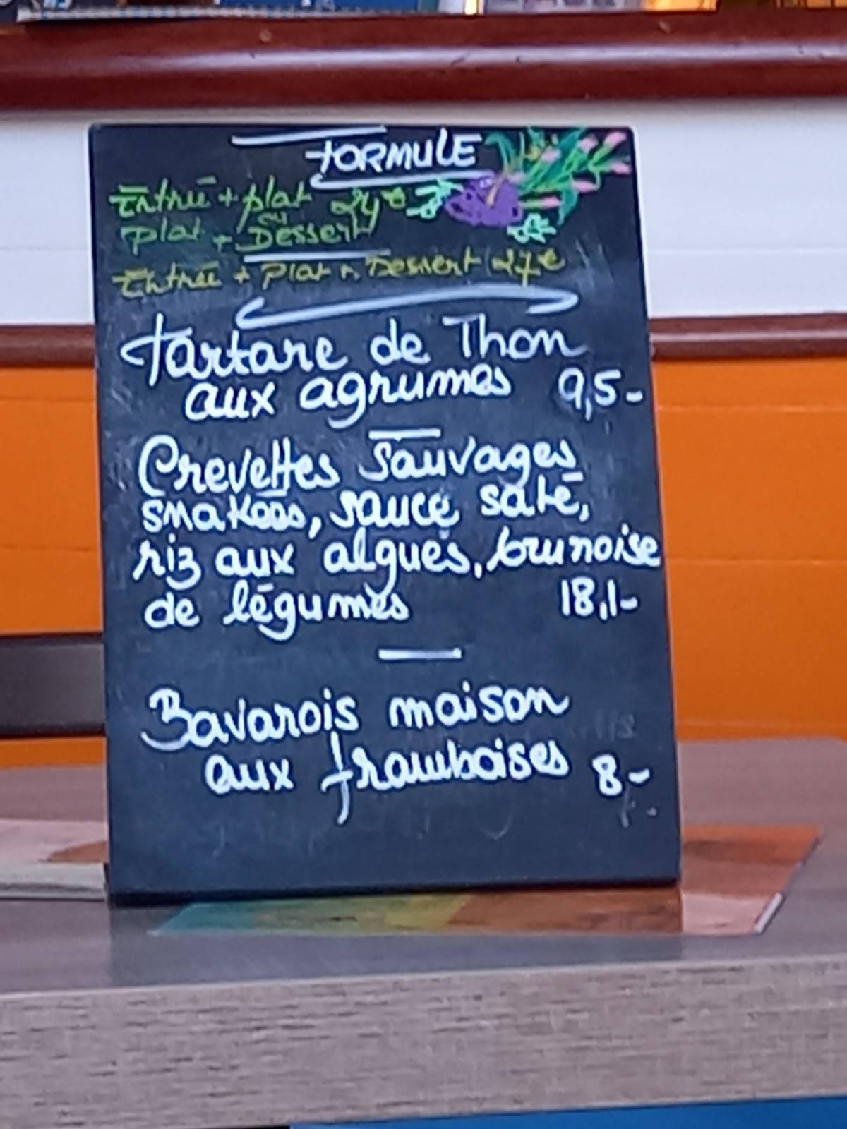 Menu at Brasserie le passage restaurant, Quiberon