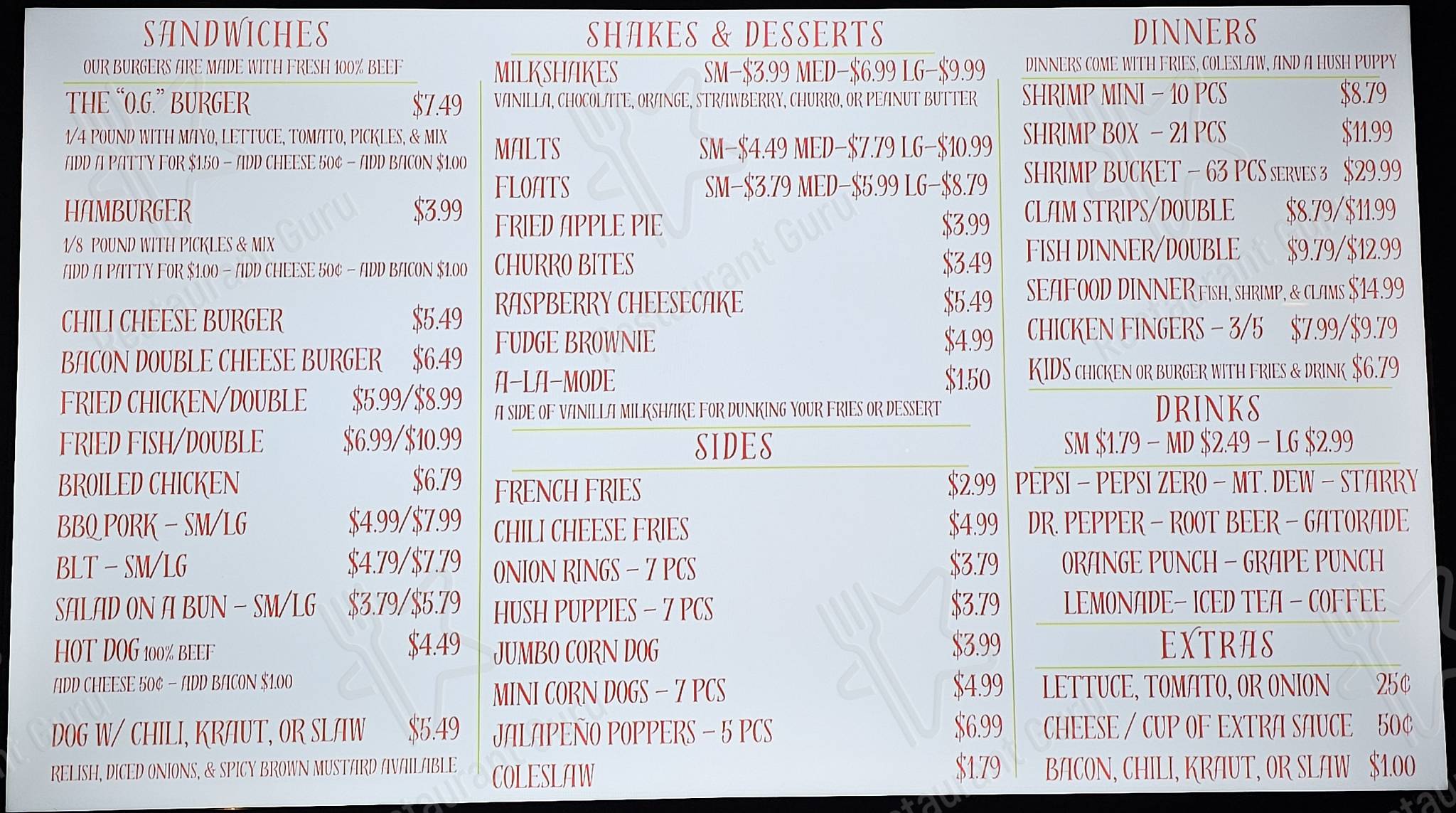 Menu at Quik Snak Family Restaurant, Vero Beach