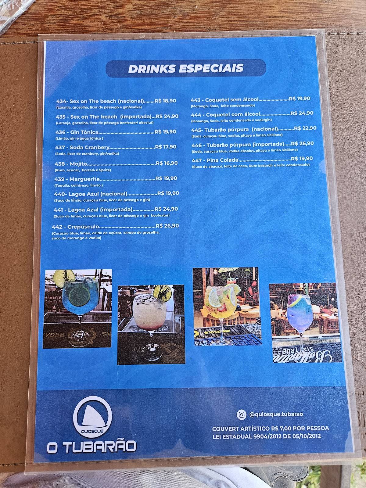 Menu em Quiosque o Tubarão, João Pessoa, 1131-1321