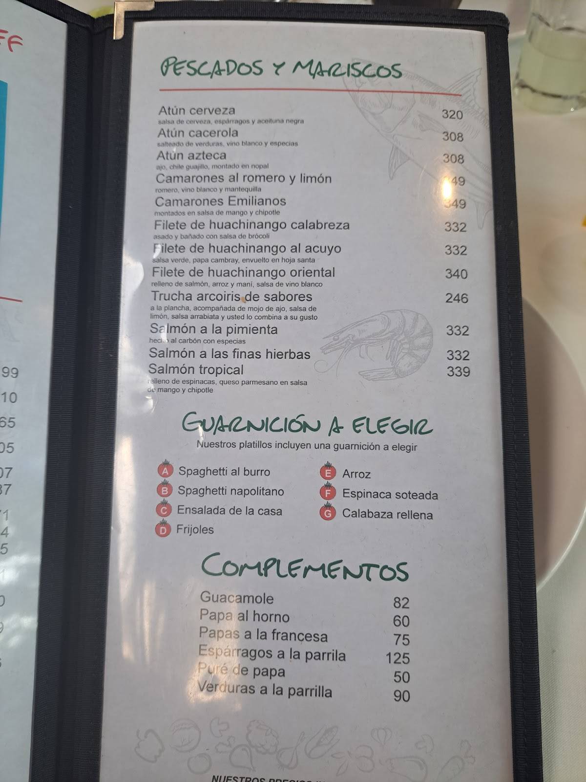Carta de RESTAURANTE EMILIANOS, Morelia, Artilleros de 1847 1643