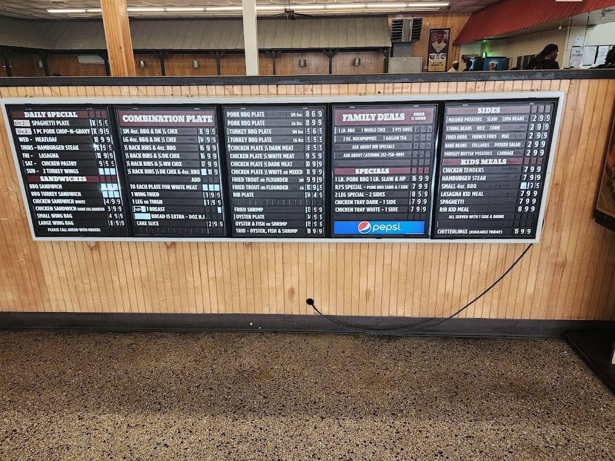 Menu at RJ's Famous Chicken, BBQ & Ribs, Greenville