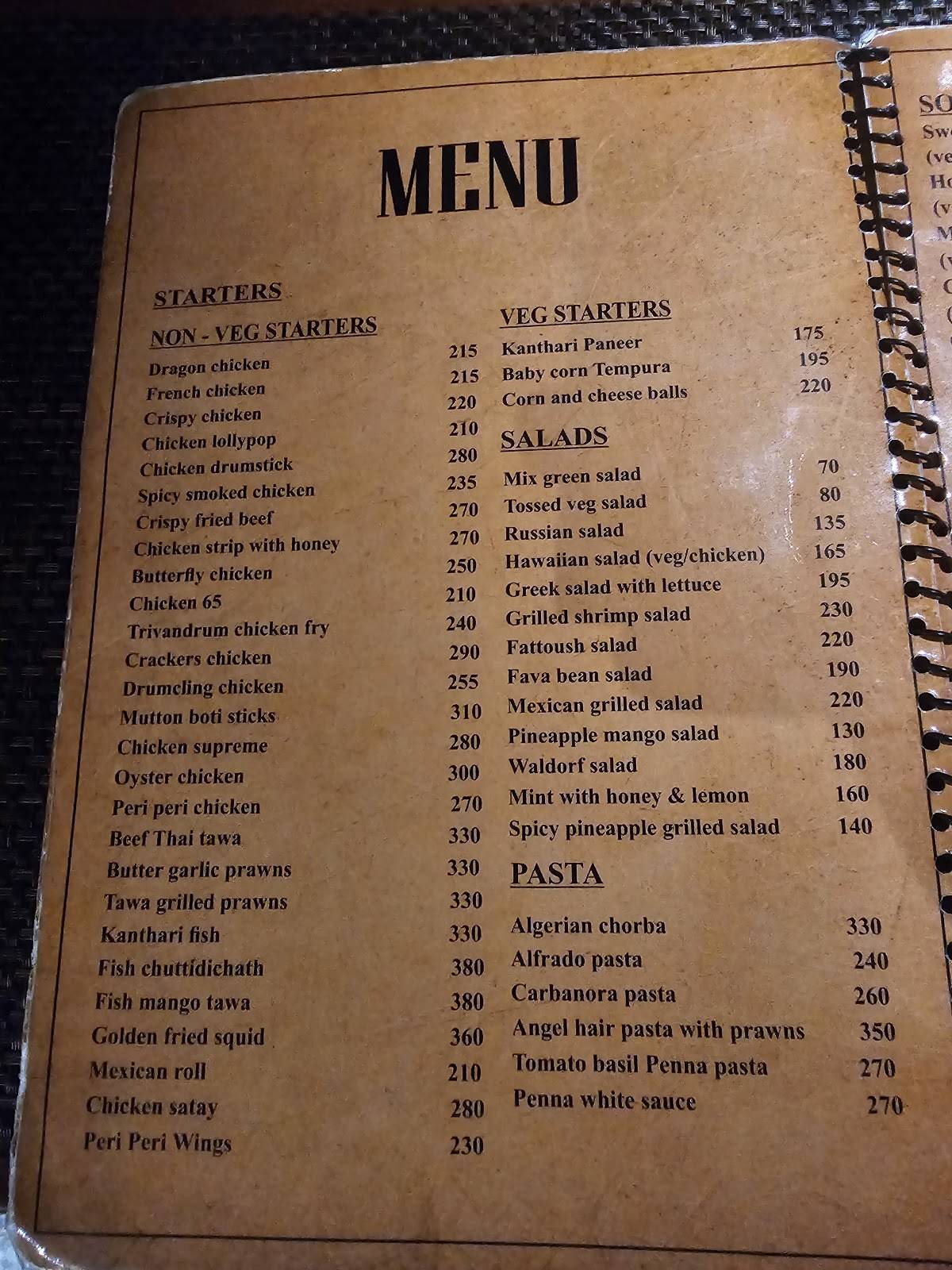 Menu at ROSEBOWL RESTAURANT ( SIGNATURE DISHES BY NAZCO ), Kottarakkara