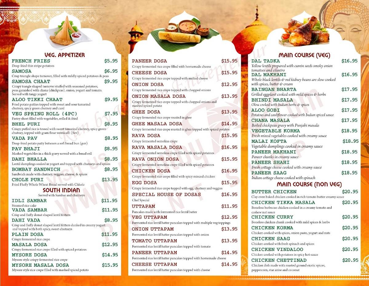 Menu at HOUSE OF DOSA INDIAN KITCHEN desserts, Vineland
