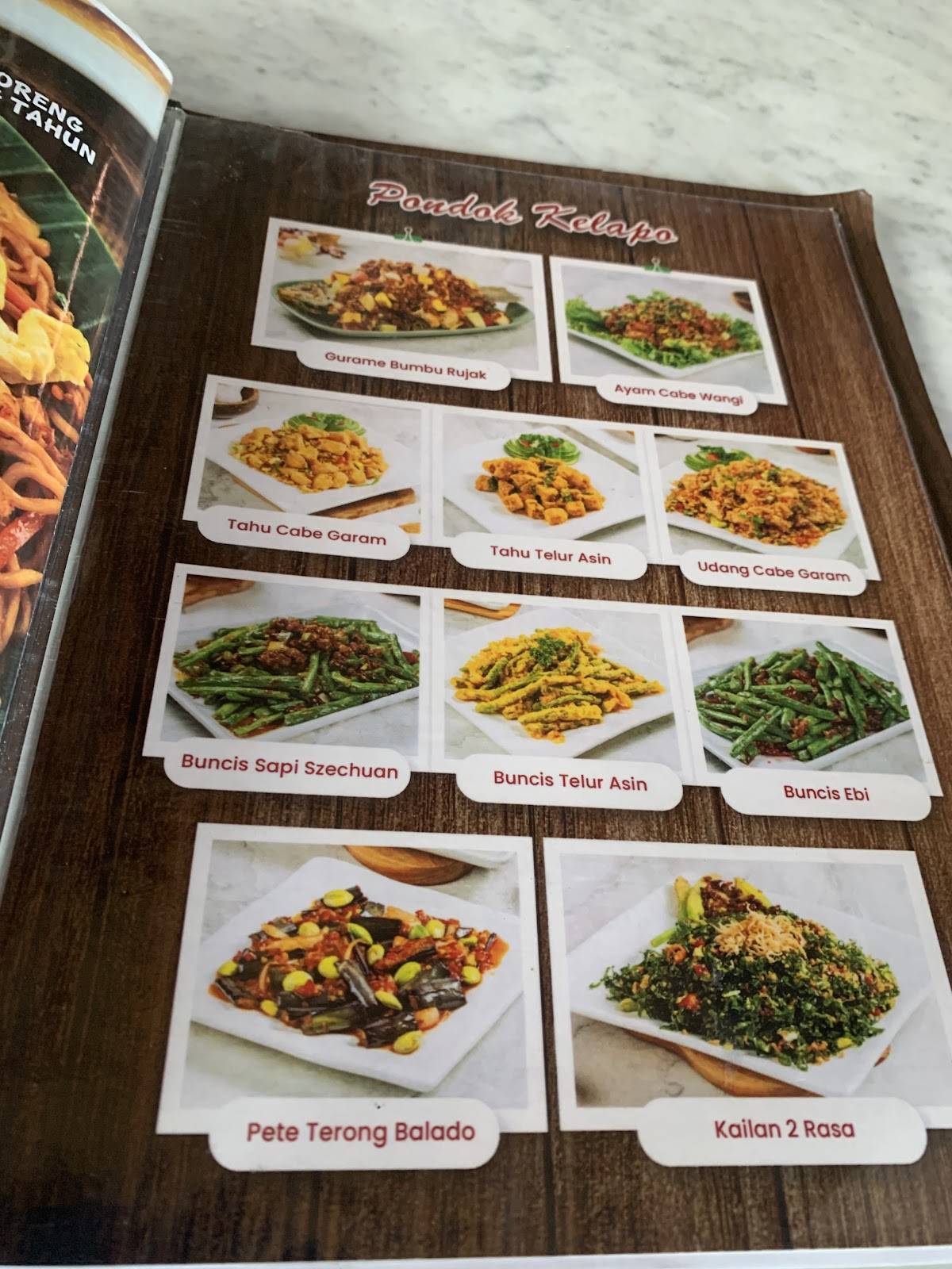 Menu at RUMAH MAKAN PONDOK KELAPO restaurant, Prabumulih