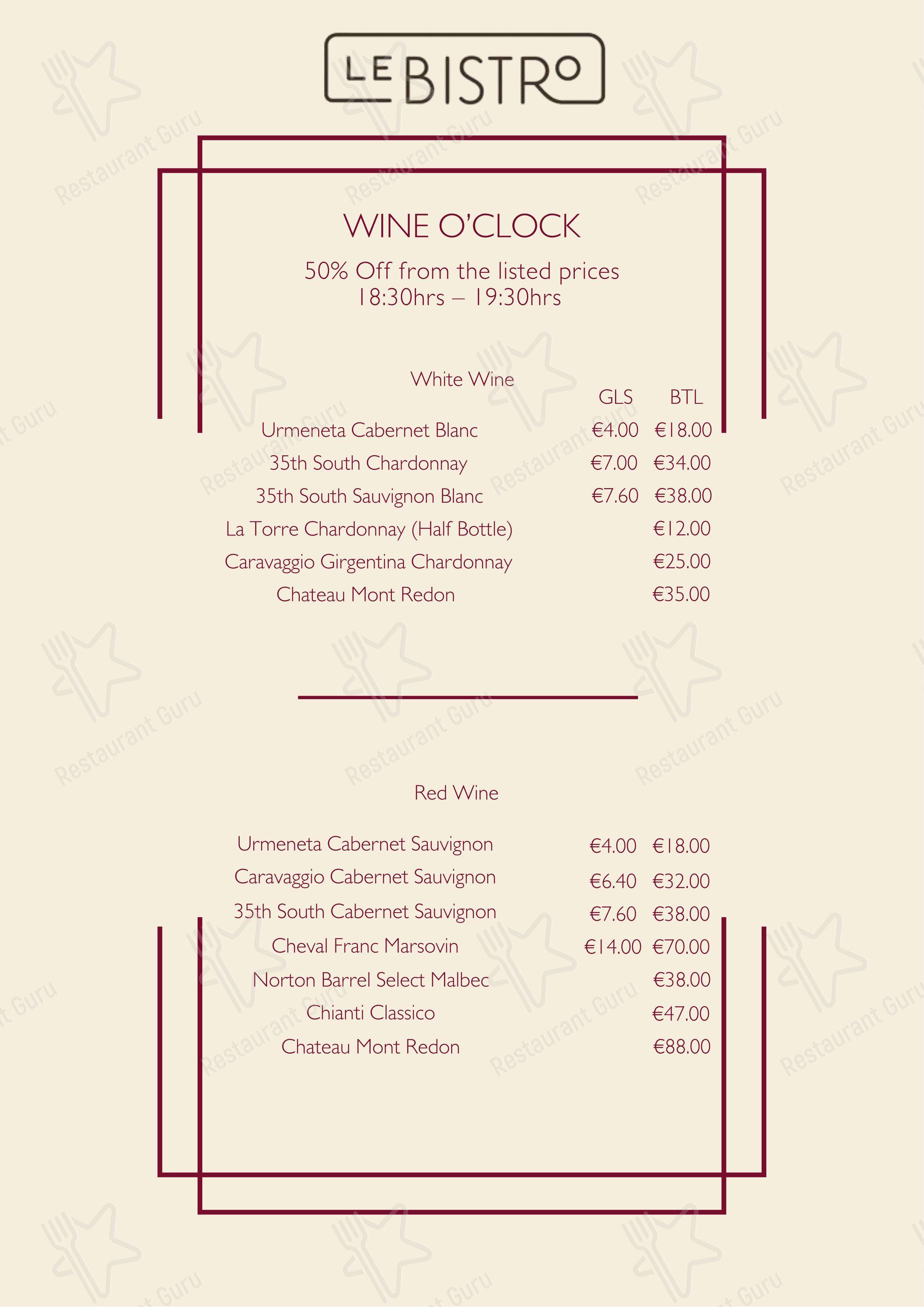 Menu at Radisson Blu Resort, St. Julian's restaurant, Saint Julian's