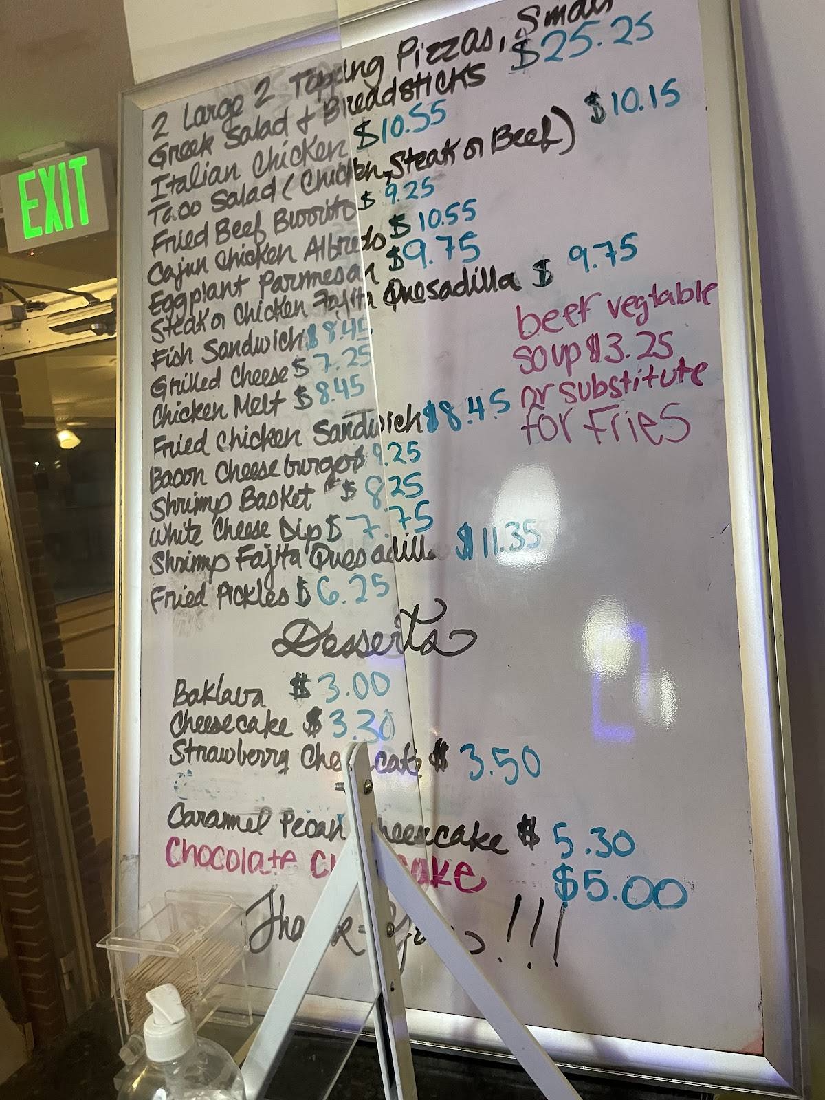 Menu at Rafael's Italian Restaurant, Trenton