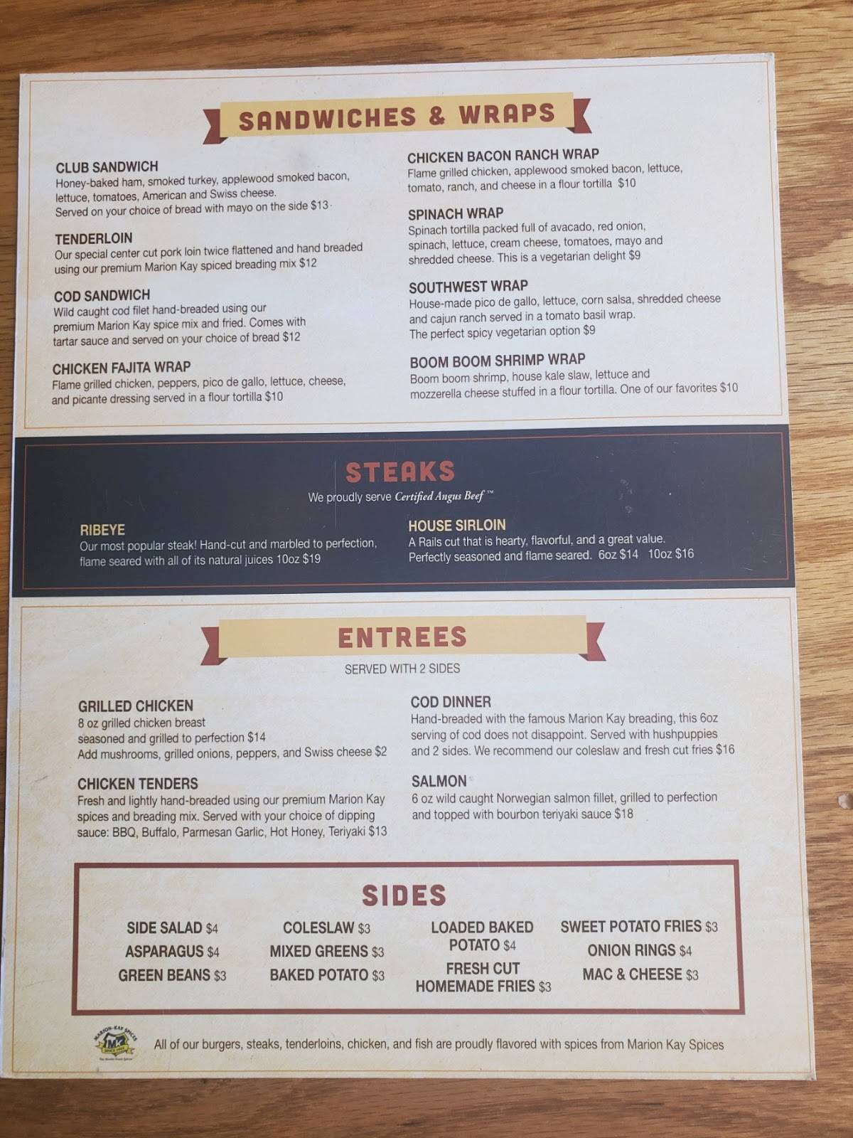 Menu at Rails Craft Brew & Eatery pub & bar, Seymour