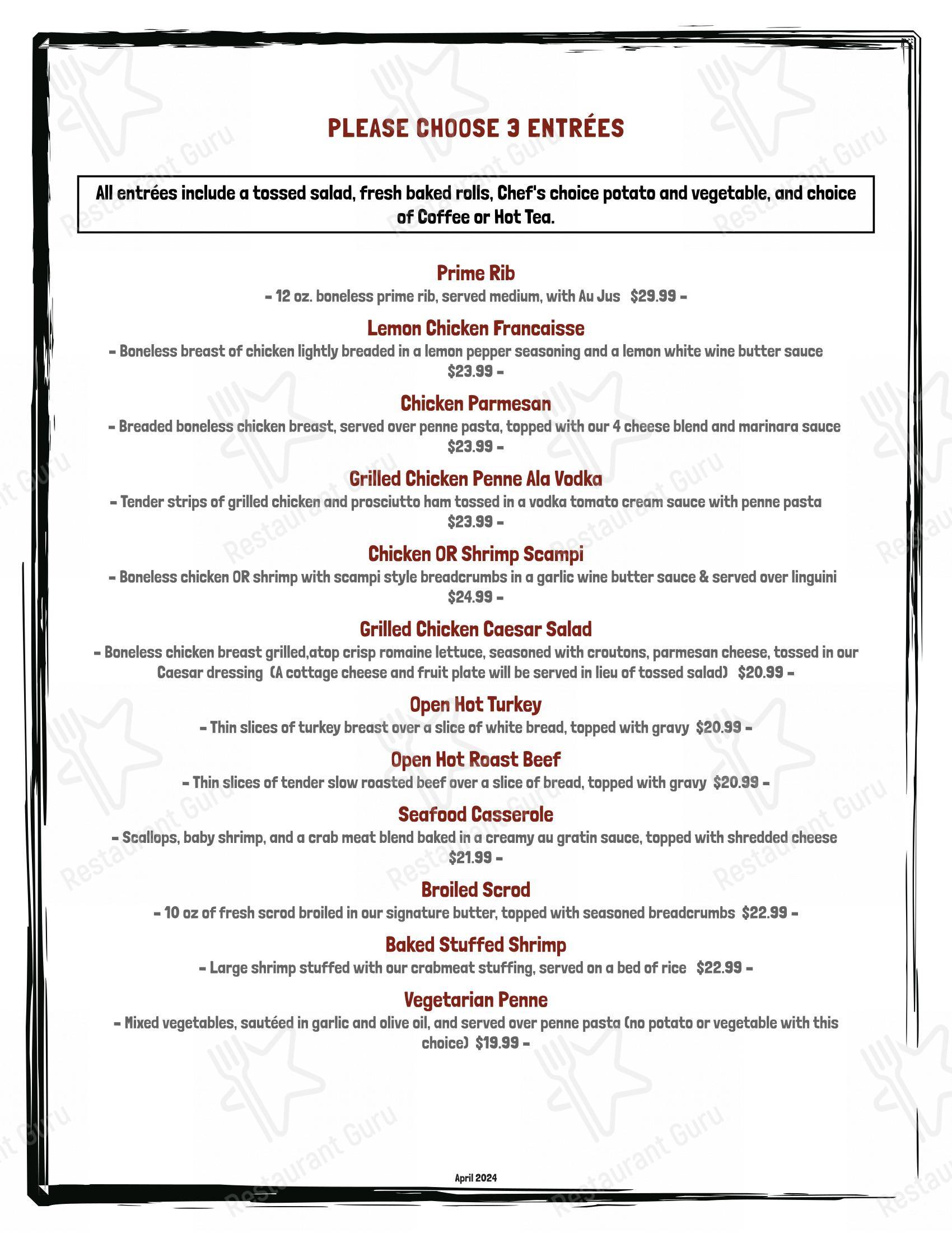 Menu at Raindancer Restaurant, Amsterdam, NY-30