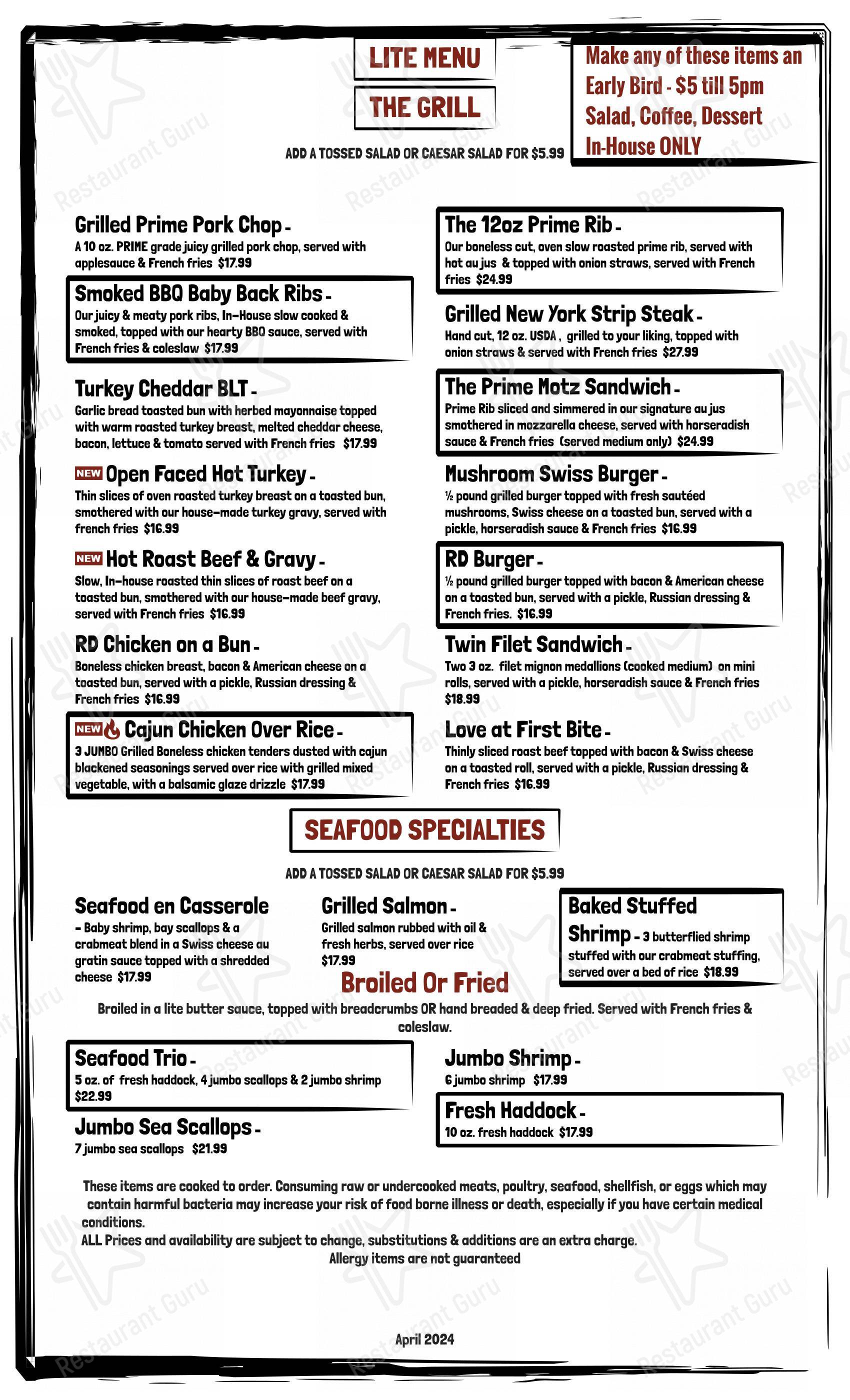 Menu at Raindancer Restaurant, Amsterdam, NY-30