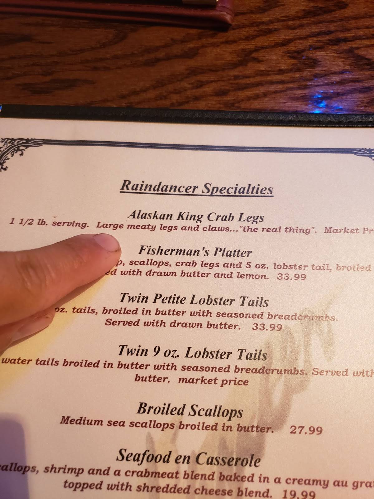 Menu at Raindancer Restaurant, Amsterdam, NY-30