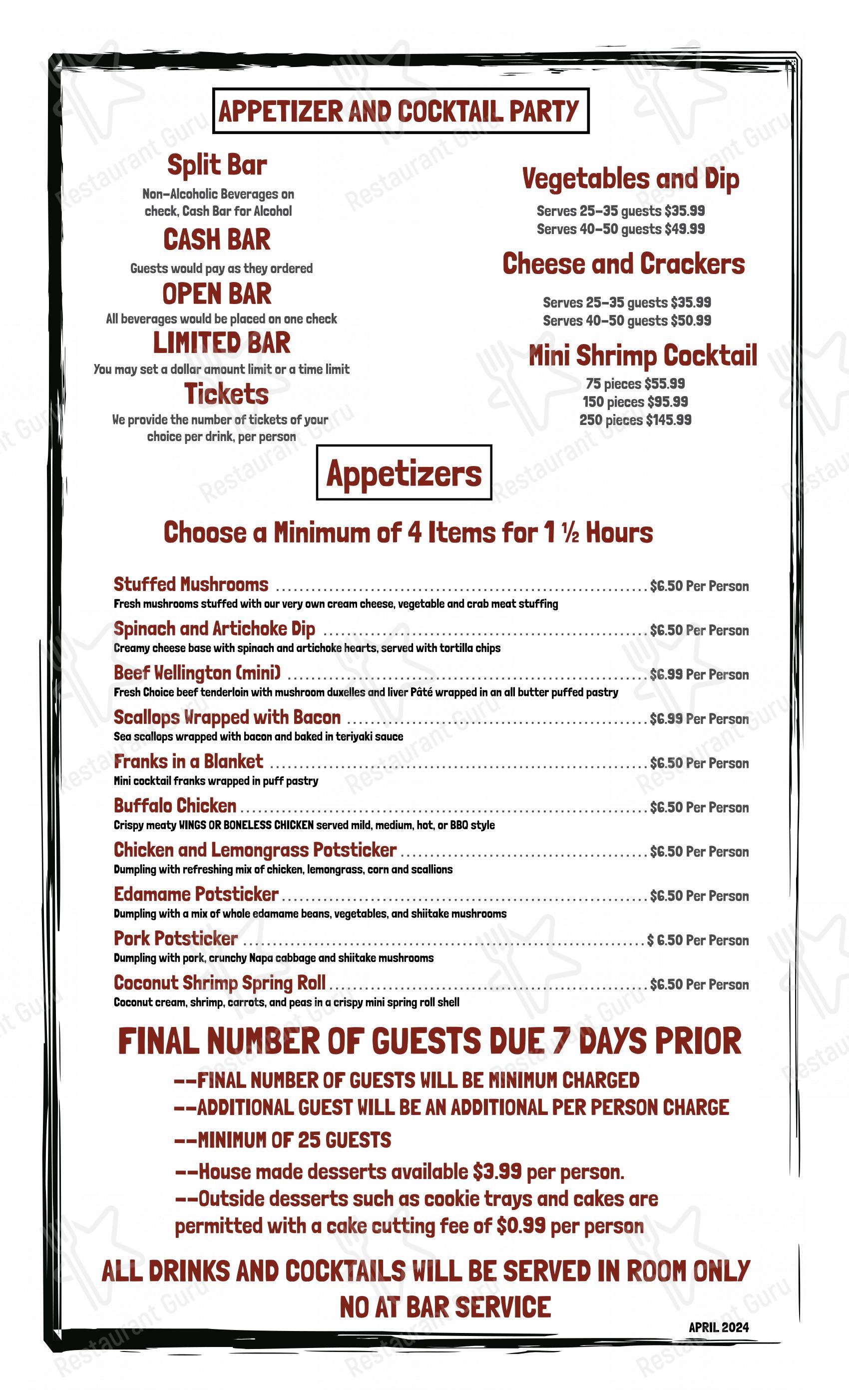 Menu at Raindancer Restaurant, Amsterdam, NY-30
