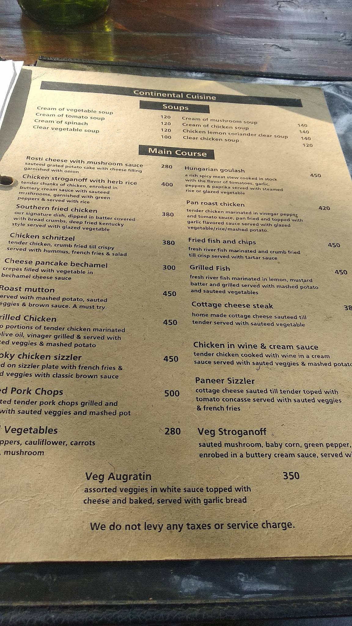 Menu at Raja Cafe Restaurant, Khajuraho