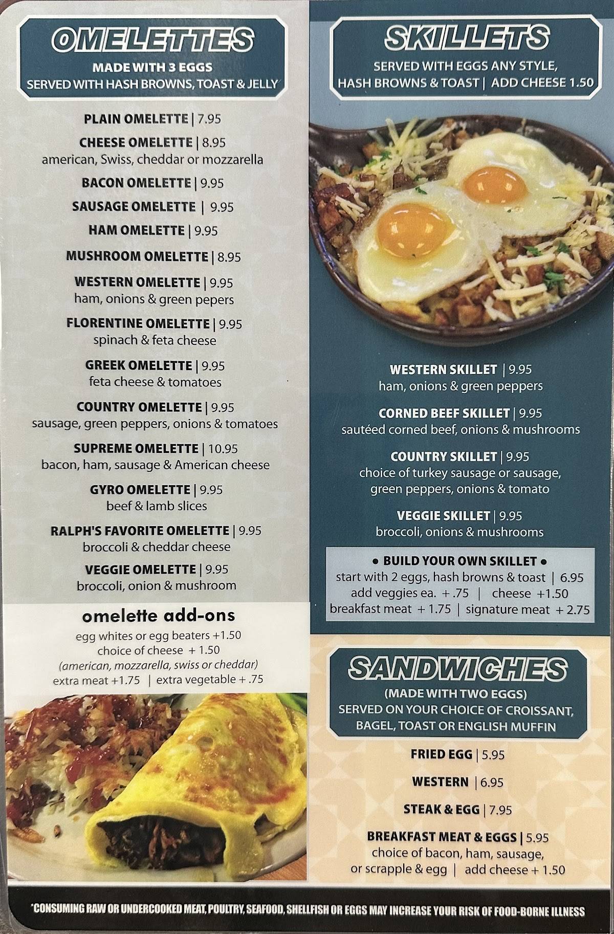 Menu at Ralph’s Corner Diner restaurant, Lansdale