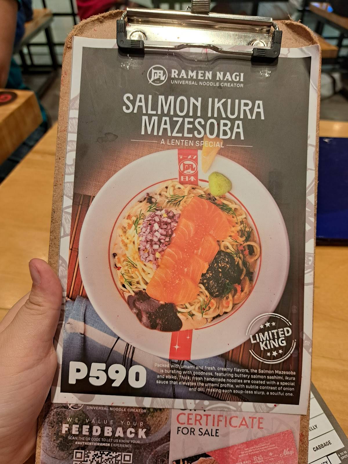Menu at Ramen Nagi - Trinoma x Akimitsu Tendon restaurant, Quezon City ...