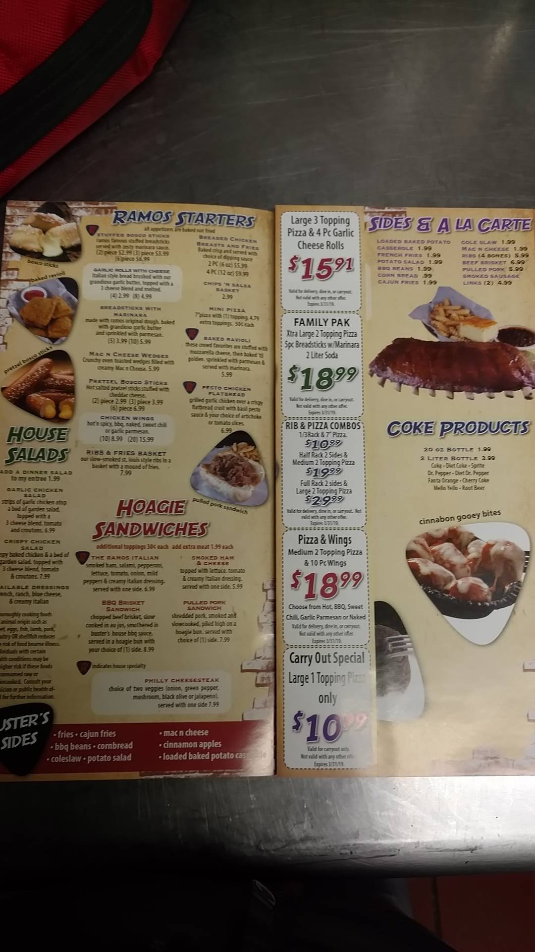 Menu at Ramos Pizza pub & bar, Lincoln, S 48th St