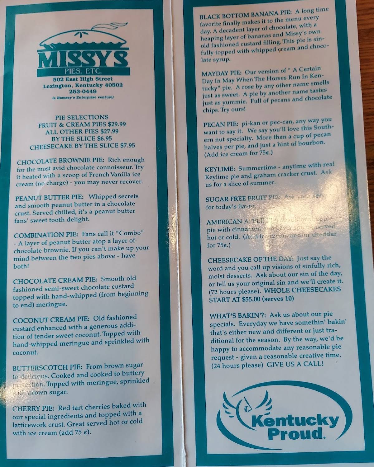 Menu at Ramsey's Diner - Harrodsburg Rd restaurant, Lexington, Old ...