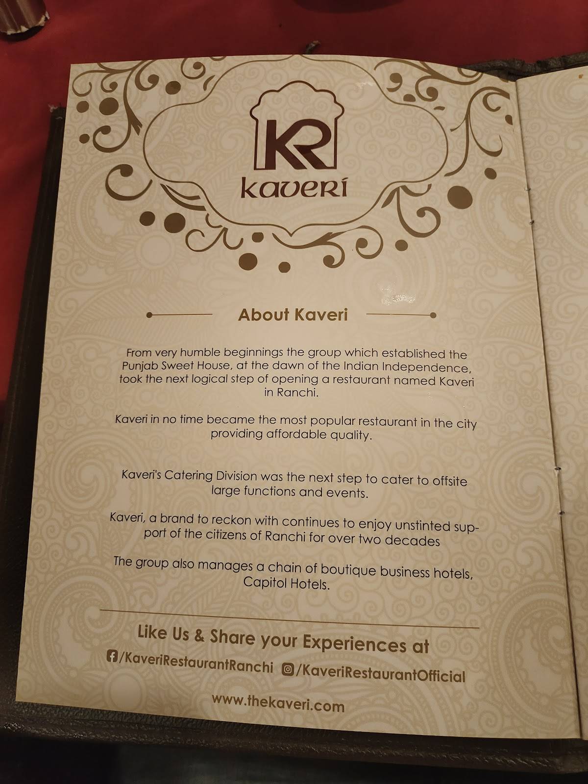 Menu at Kaveri Restaurant, Ranchi, Shop 9-11
