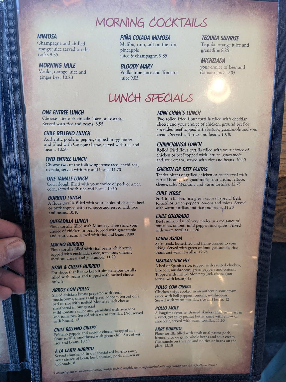 Menu at Rancho Rustico Restaurant, Tucson, E Old Vail Rd