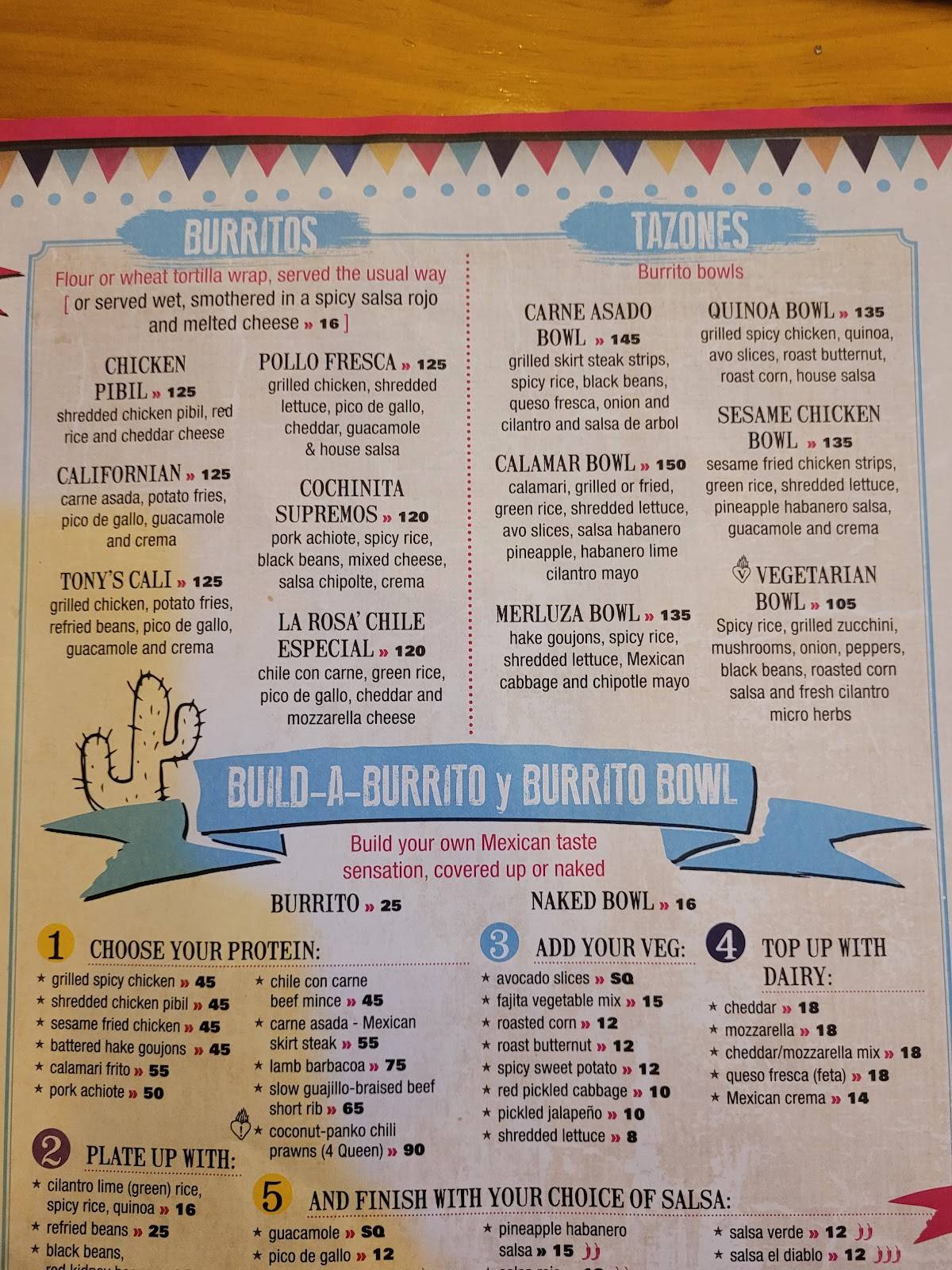 Menu at La Rosa Mexican Grille - Montecasino restaurant, Randburg