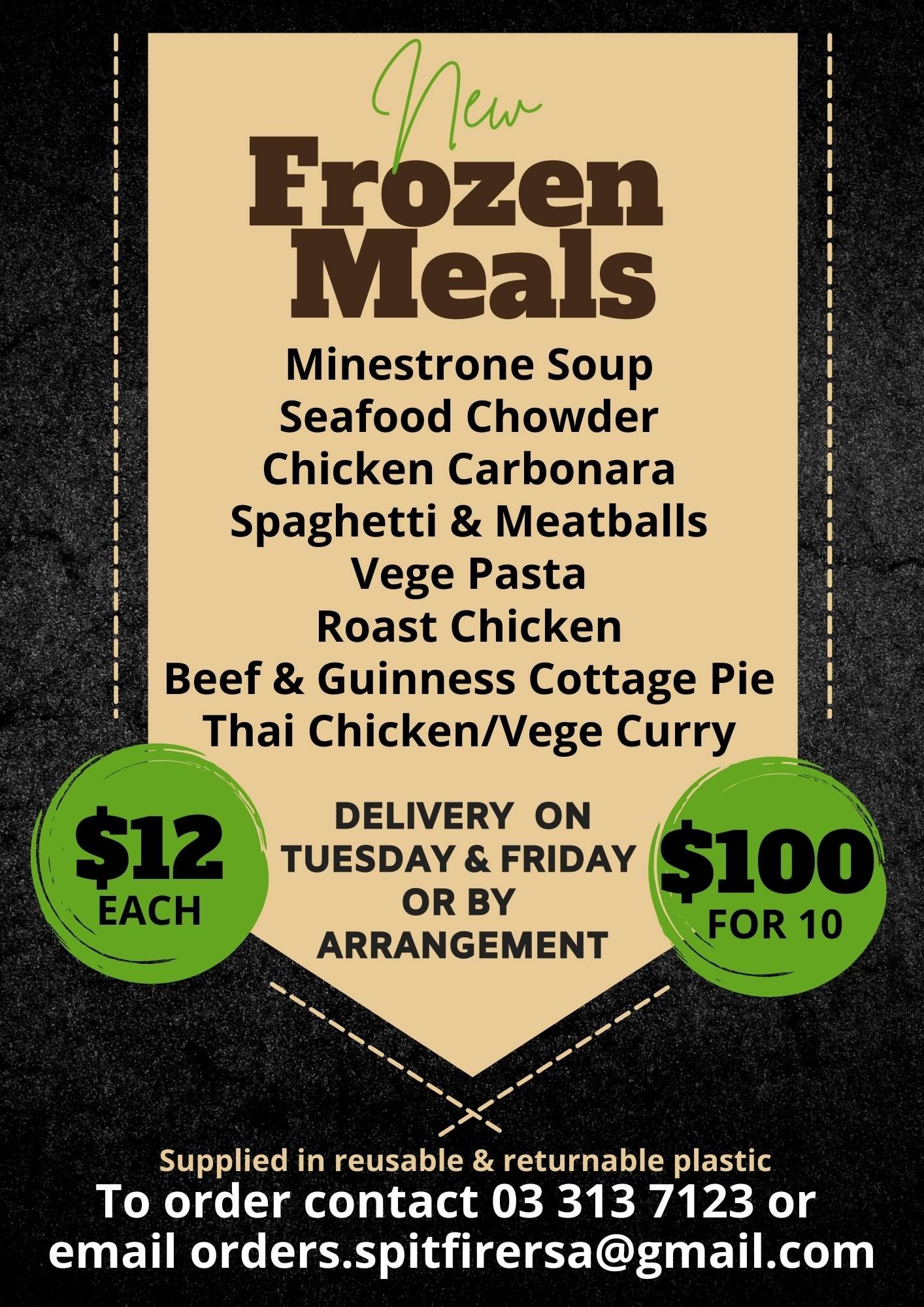 Menu at Rangiora RSA Club, Rangiora