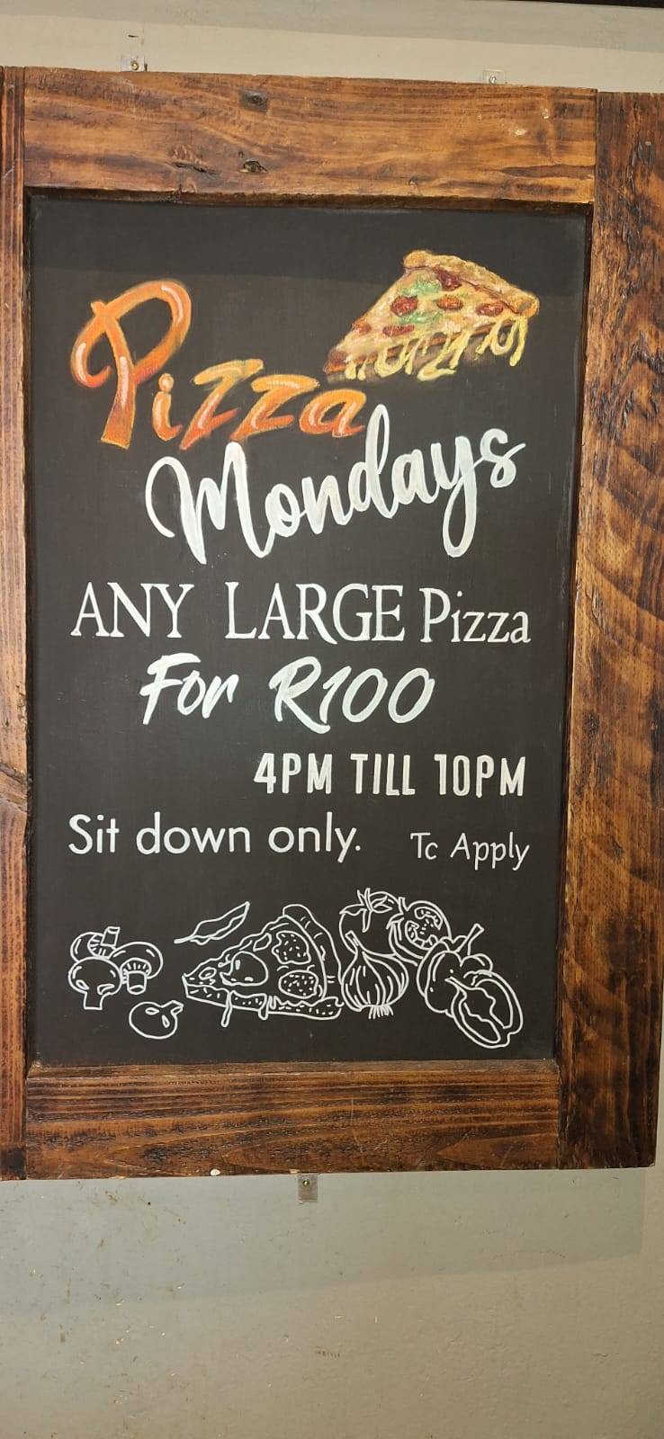 Menu at Rascals Pub, Cape Town