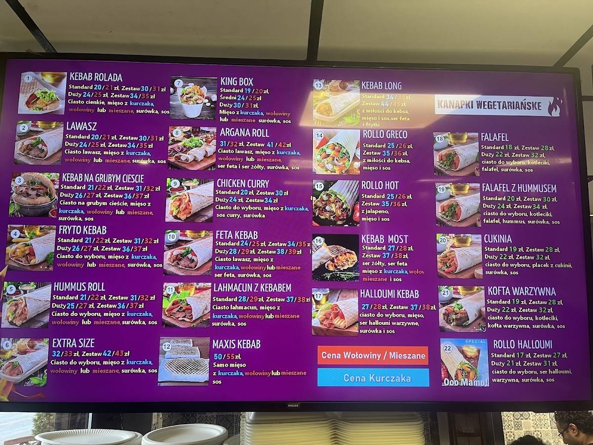 Menu at Argana Kebab restaurant, Raszyn