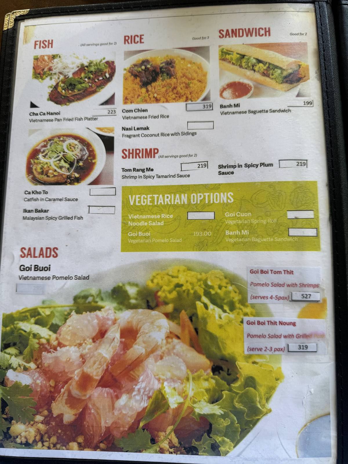 Menu at Rau-Ram Restaurant, Bacolod