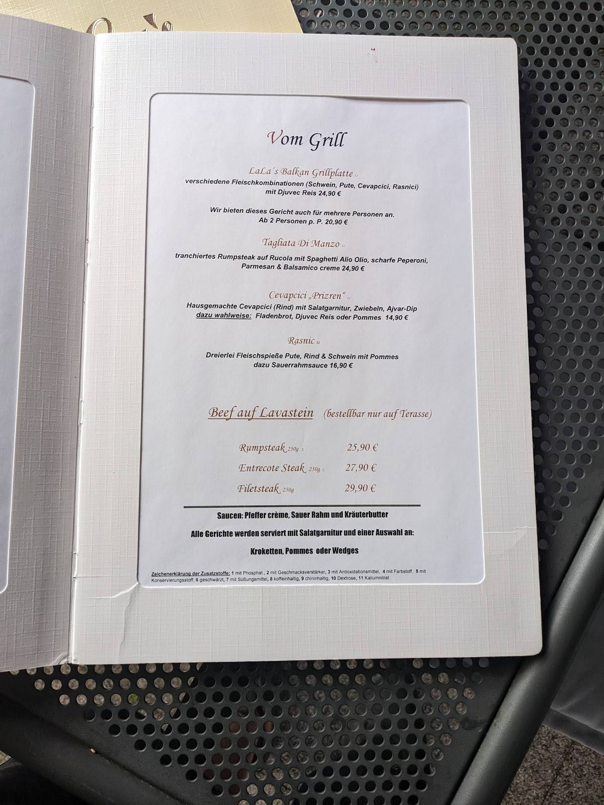 Speisekarte von LaLa's Restaurant am Golfplatz, Ravensburg